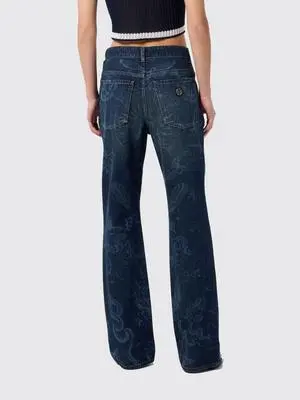 Philipp Plein Printed Wide Leg Jeans