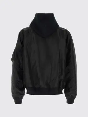 Sacai Zip-up Hoodie With Contrast Sleeves - Black