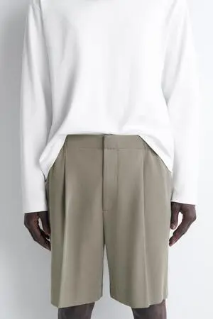 Cos Tailored Bonded-twill Shorts