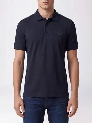 Burberry Short-sleeved Cotton Polo Shirt With Embroidered Ekd Logo