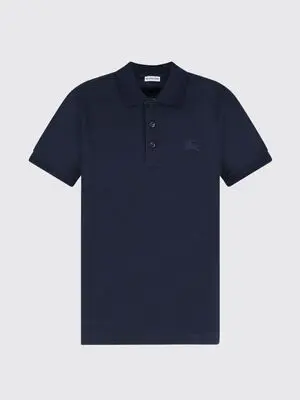 Burberry Short-sleeved Cotton Polo Shirt With Embroidered Ekd Logo