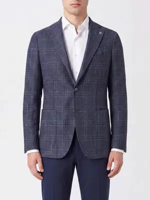 Tagliatore Single Breasted Checked Blazer - Blue
