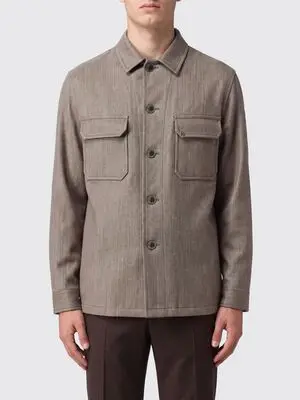 Tagliatore Textured Shirt Jacket - Brown