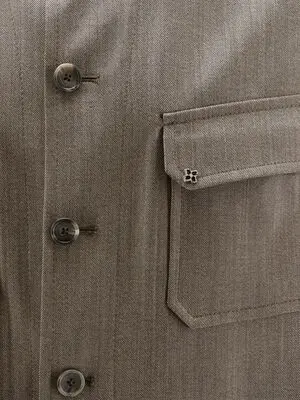 Tagliatore Textured Shirt Jacket - Brown