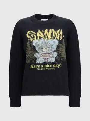 GANNI Teddy Bear Graphic Knit Sweater