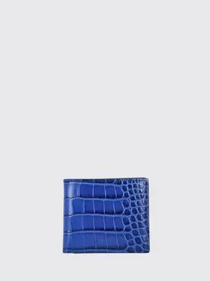 TOM FORD Crocodile-effect Calfskin Bifold Wallet - Blue