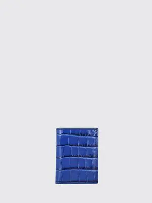 TOM FORD Crocodile-effect Calfskin Bifold Card Holder - Blue