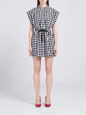 Givenchy Gingham Check Shirt Dress - Black
