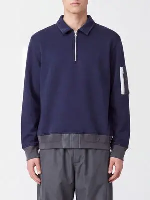 Sacai Long-sleeved Zip-up Cotton-blend Polo Shirt