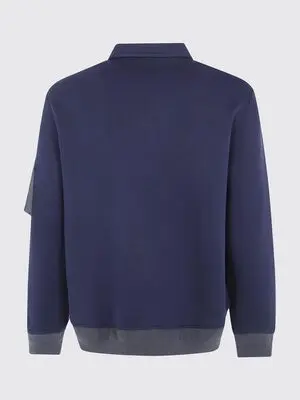 Sacai Long-sleeved Zip-up Cotton-blend Polo Shirt