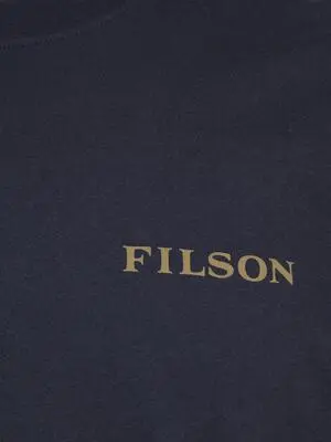 Filson Crewneck Cotton T-shirt With Front Contrast Logo - Black