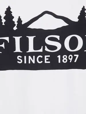 Filson Crewneck Cotton T-shirt With Front Contrast Logo