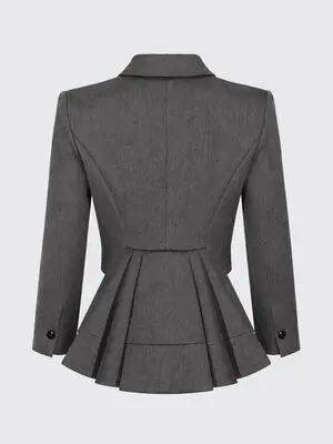 Elisabetta Franchi Cropped Double-breasted Blazer With Pleated Back