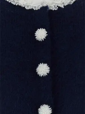 SELF-PORTRAIT Alpaca-blend Cardigan - Navy