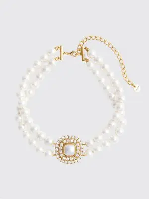 SELF-PORTRAIT Pearl And Crystal Choker Necklace - White