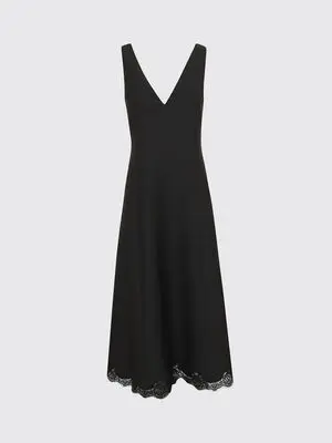 Valentino Garavani V-neck Lace Trim Dress