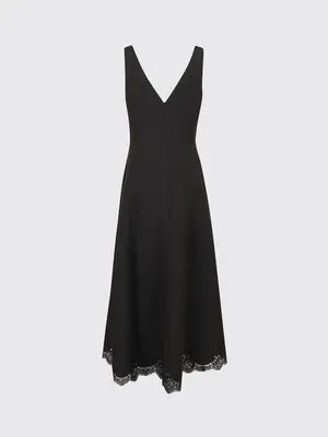 Valentino Garavani V-neck Lace Trim Dress