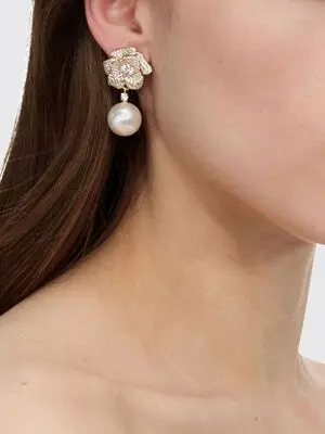 SELF-PORTRAIT Embellished Pearl Drop Earrings