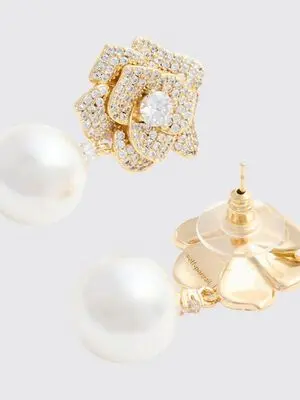 SELF-PORTRAIT Embellished Pearl Drop Earrings