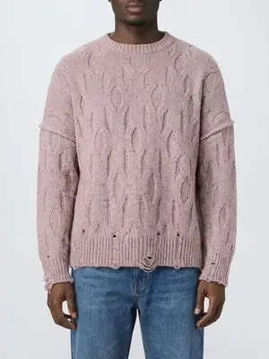 REPRESENT Distressed Cable Knit Sweater - Pink