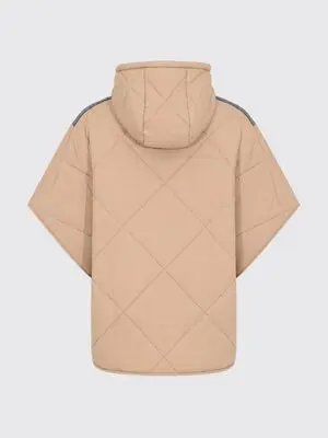 TWINSET Checked Poncho With Quilted Hood