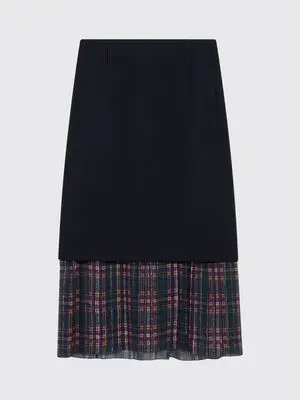 Dries Van Noten Layered Plaid Skirt