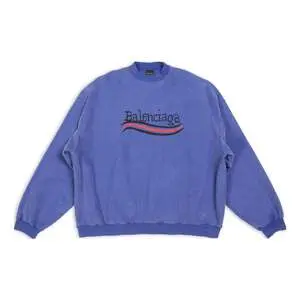 Balenciaga Hand-drawn Political Campaign Oversized Sweatshirt - Blue