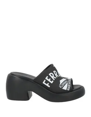 FERRAGAMO Rubber Slide Sandals With Block Heel