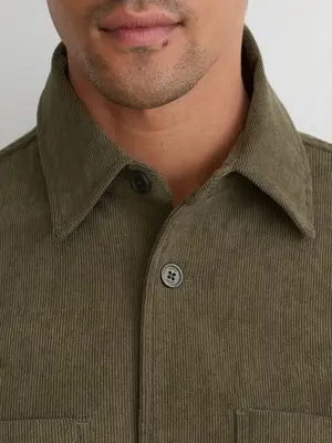 REISS Townie Corduroy Twin-pocket Overshirt - Green