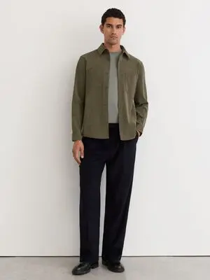 REISS Townie Corduroy Twin-pocket Overshirt - Green