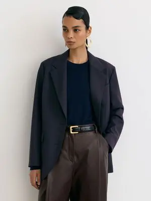 REISS Sandor Stretch-twill Relaxed Single-breasted Blazer