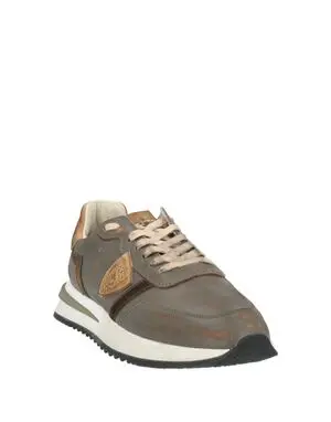 Philippe Model Distressed Leather Lace-up Sneakers