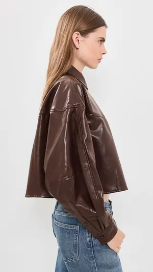 AGOLDE Agnes Faux Leather Shirt