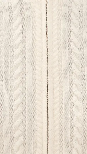 Good American The Cable Zip Up Cardigan