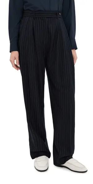 Co Pleated Pants - Navy Stripe