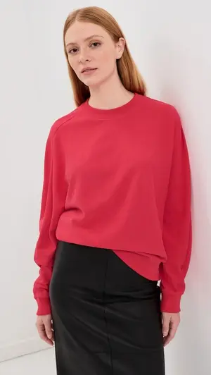 Tibi Lightweight Sweatshirting Crewneck