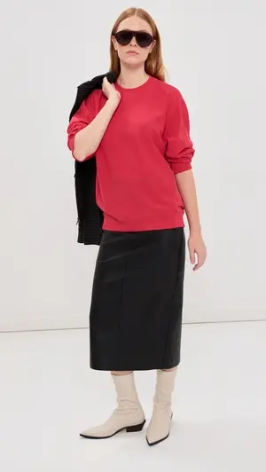 Tibi Lightweight Sweatshirting Crewneck
