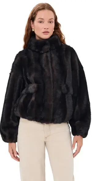 Apparis Iris Shaved Mink Bomber Jacket - Noir Multi