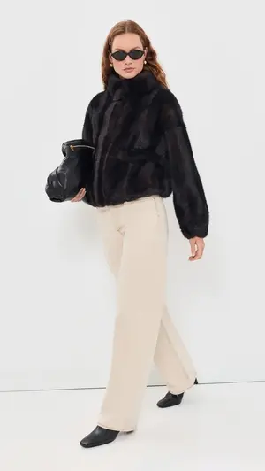 Apparis Iris Shaved Mink Bomber Jacket