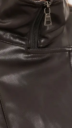 Enza Costa Oversized Faux Leather Bomber Jacket