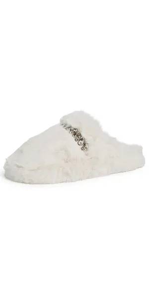 Free People First Frost Faux Fur Slippers - Snow