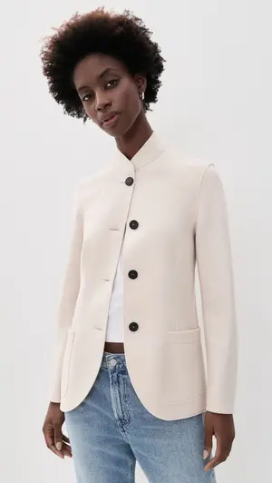 Harris Wharf London Nehru Jacket Pressed Wool Coat