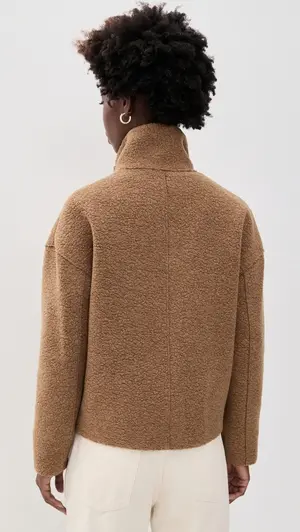 Harris Wharf London Cropped Funnel Boucle Jacket