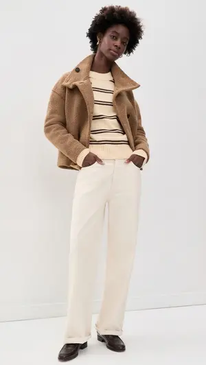 Harris Wharf London Cropped Funnel Boucle Jacket