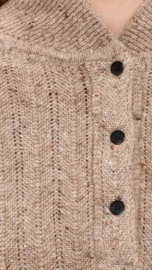 Co Cropped Henley Sweater