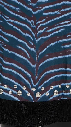 3.1 Phillip Lim Tiger Print Studded Midi Dress With Fringe