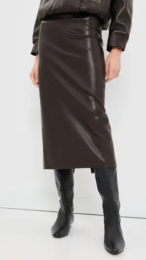 Enza Costa Faux Leather Skirt