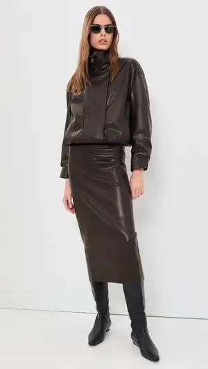 Enza Costa Faux Leather Skirt