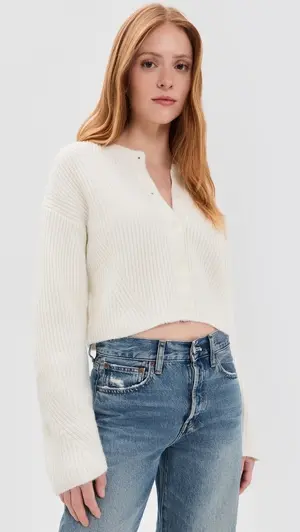 Good American The Shrunken Cable Cardigan