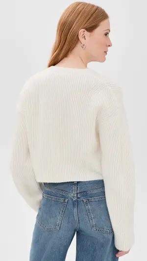 Good American The Shrunken Cable Cardigan